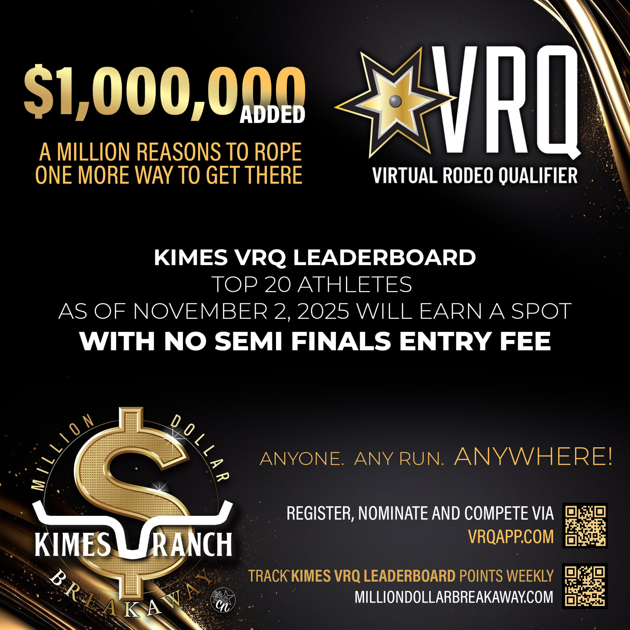 VRQ Leaderboard - Million Dollar Breakaway
